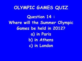 olympic quiz for learners in ESL education | PPT