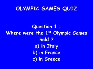 olympic quiz for learners in ESL education | PPT