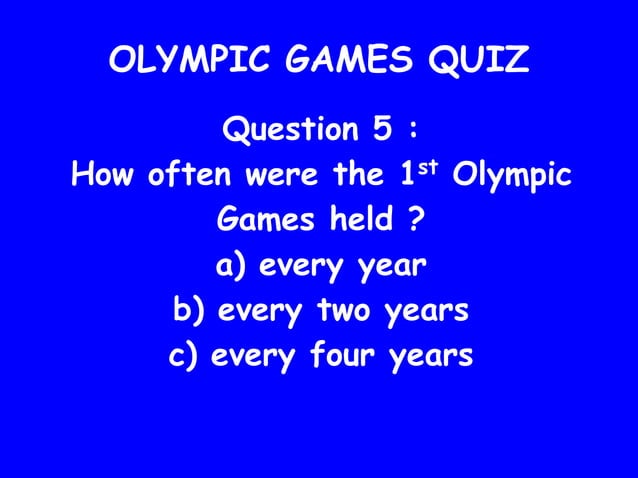 olympic quiz for learners in ESL education | PPT