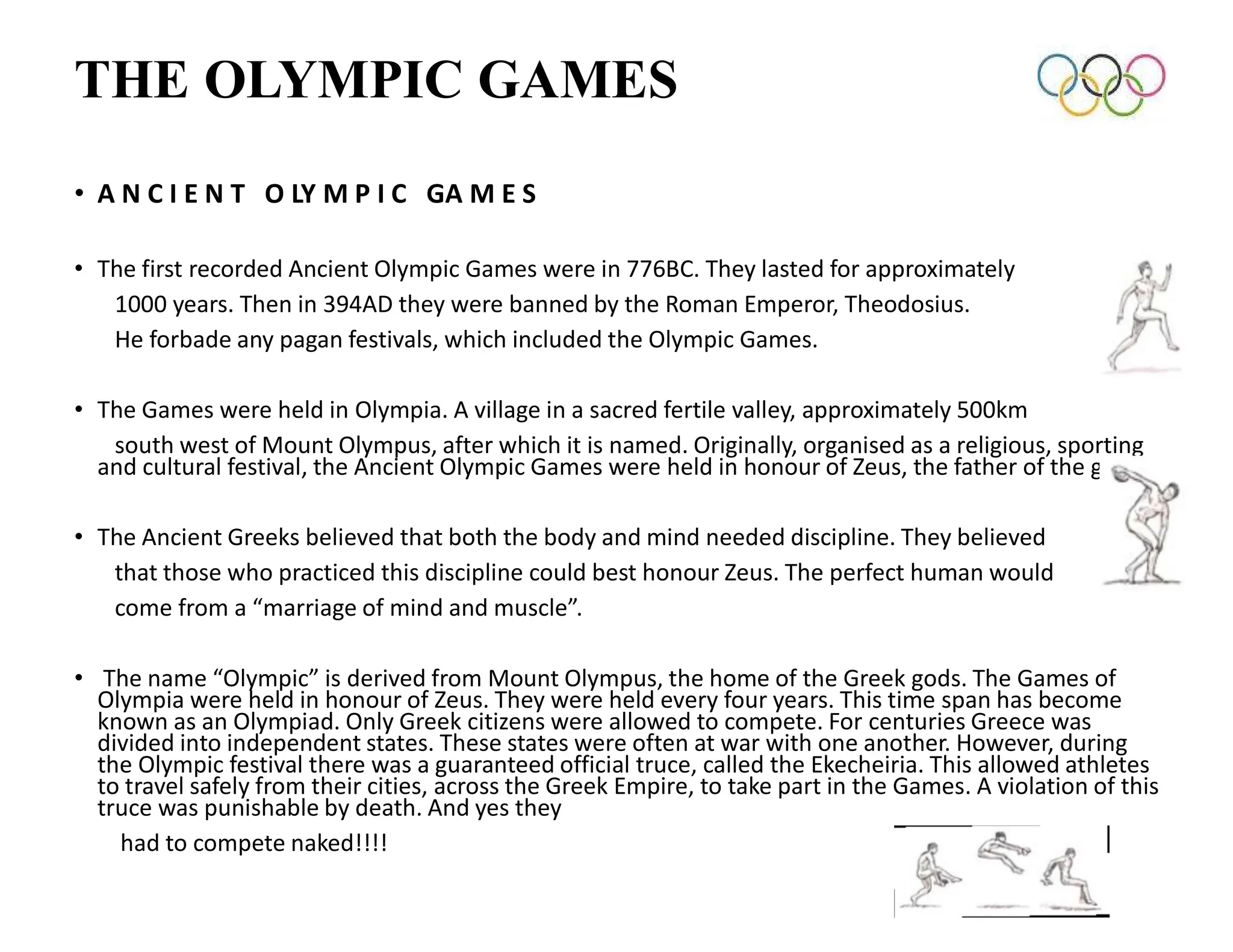 The Olympic Games, History of Olympic games and many more | PDF
