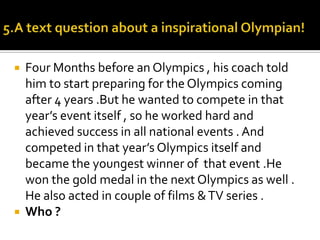 Olympics Quiz - Answers | PPTX