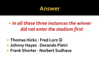 Olympics Quiz - Answers | PPTX