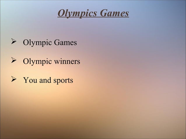 Olympic Games | PPT