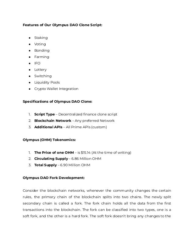 Olympus DAO Clone Script - Launch Your Own Defi-Based Decentralized ...