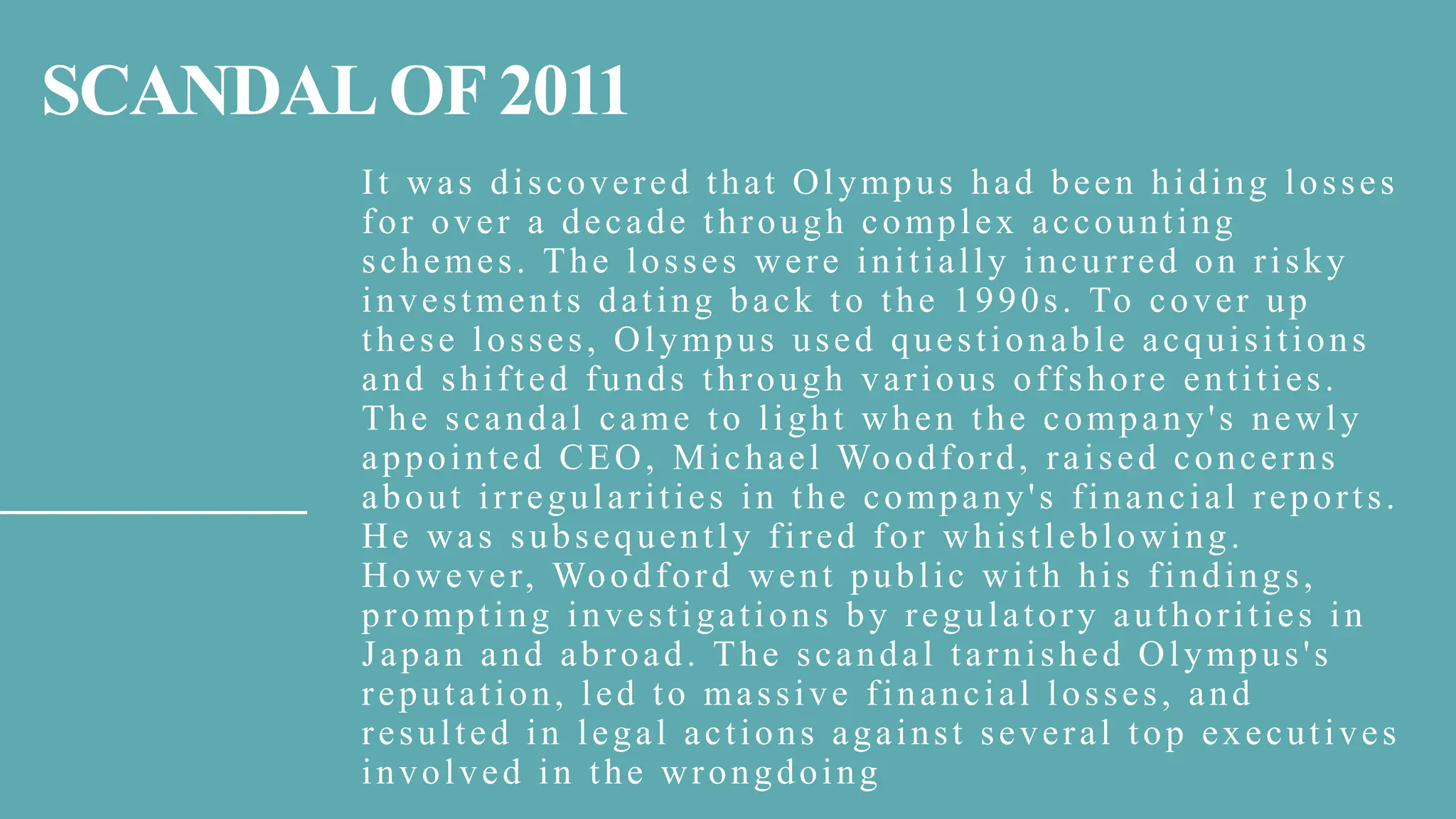 OLYMPUS SCANDAL, 2011.pptx business ethics | PPTX