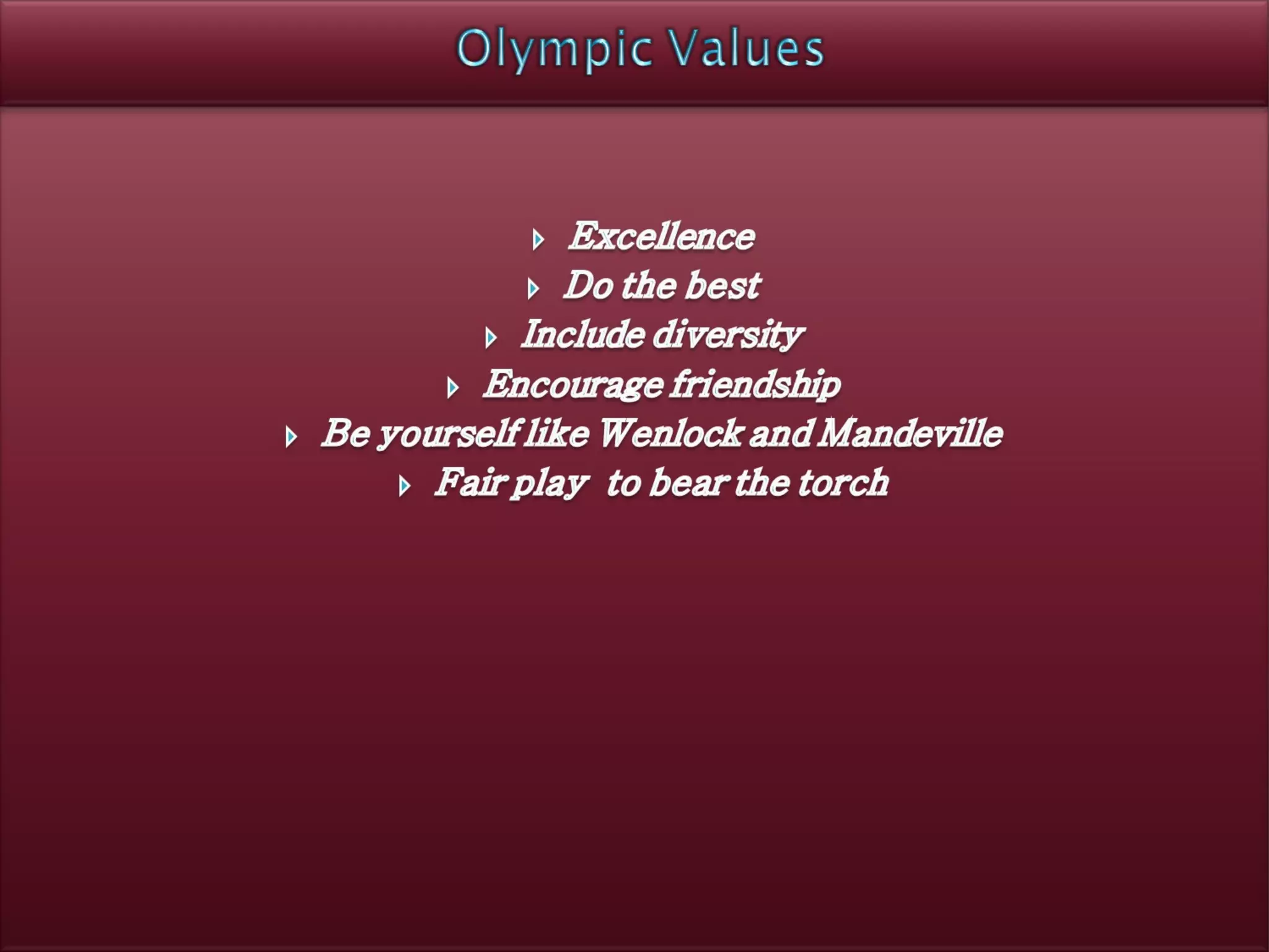 Olympic games Values 5 I 1 2012 | PPT
