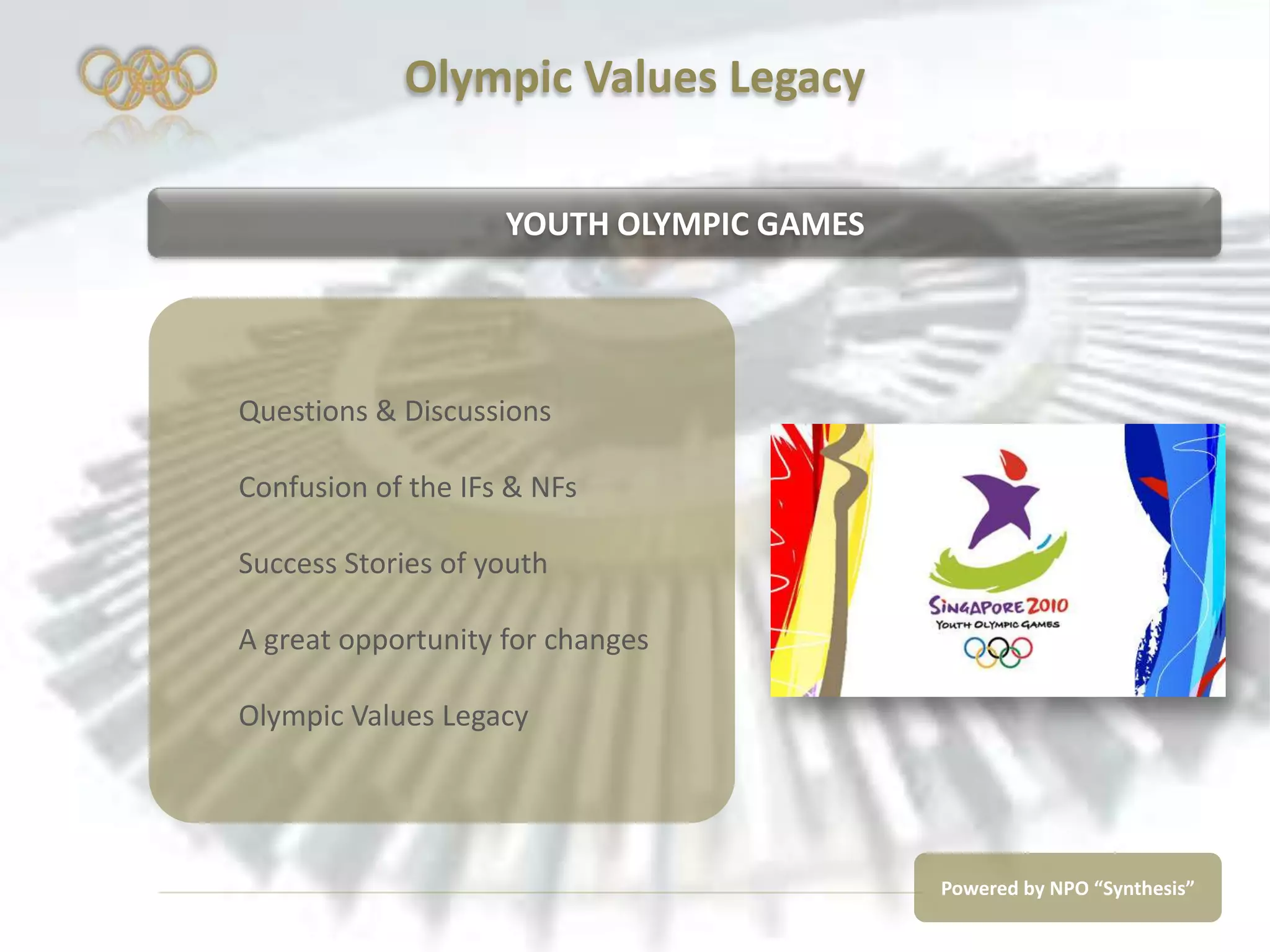 OLYMPIC VALUES LEGACY PROGRAM | PPTX