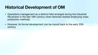 Unit - I Introduction to Operations Management | PDF