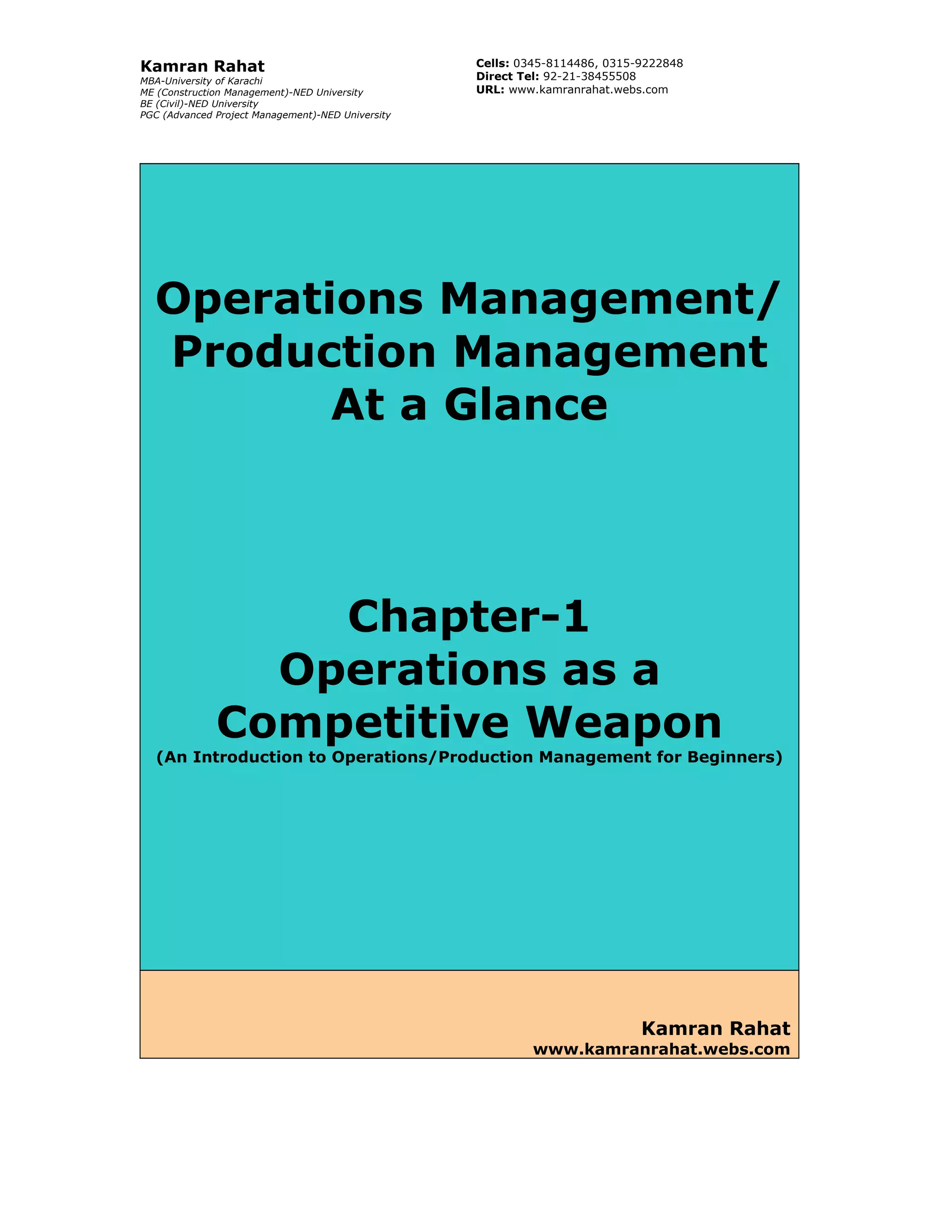 Introduction to Operations Management | PDF