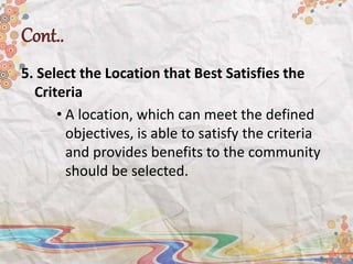 Facility location & steps on location selection | PPTX