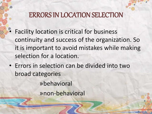 Facility location & steps on location selection | PPTX | Logistics ...