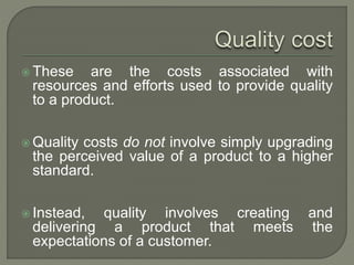 Quality cost and quality control tools | PPTX