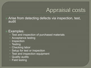 Quality cost and quality control tools | PPTX