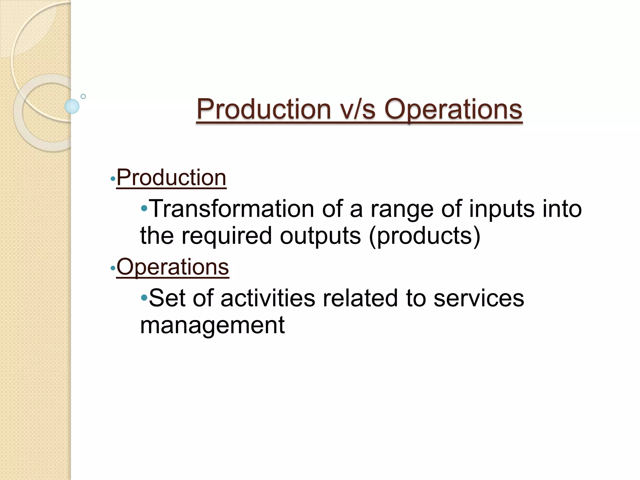 Introduction to Production and Operations Management | PPT