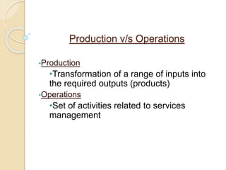 Introduction to Production and Operations Management | PPT