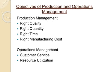Introduction to Production and Operations Management | PPT