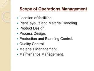 Introduction to Production and Operations Management | PPT