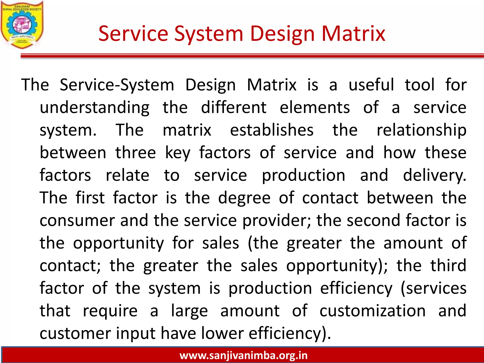 Service System Design Matrix | PPTX