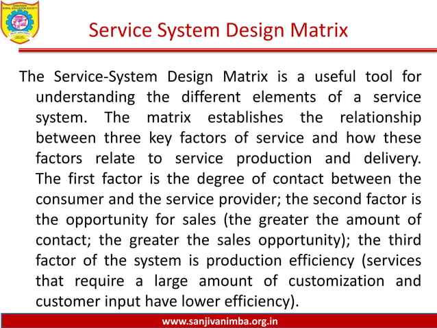 Service System Design Matrix | PPTX