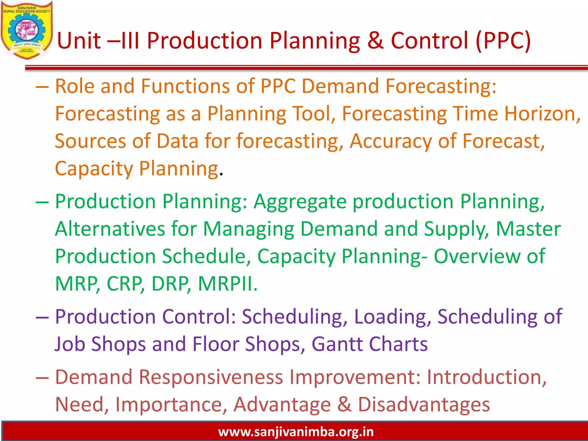 Production Planning & Control | PPTX