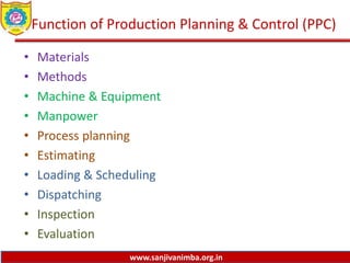 Production Planning & Control | PPTX