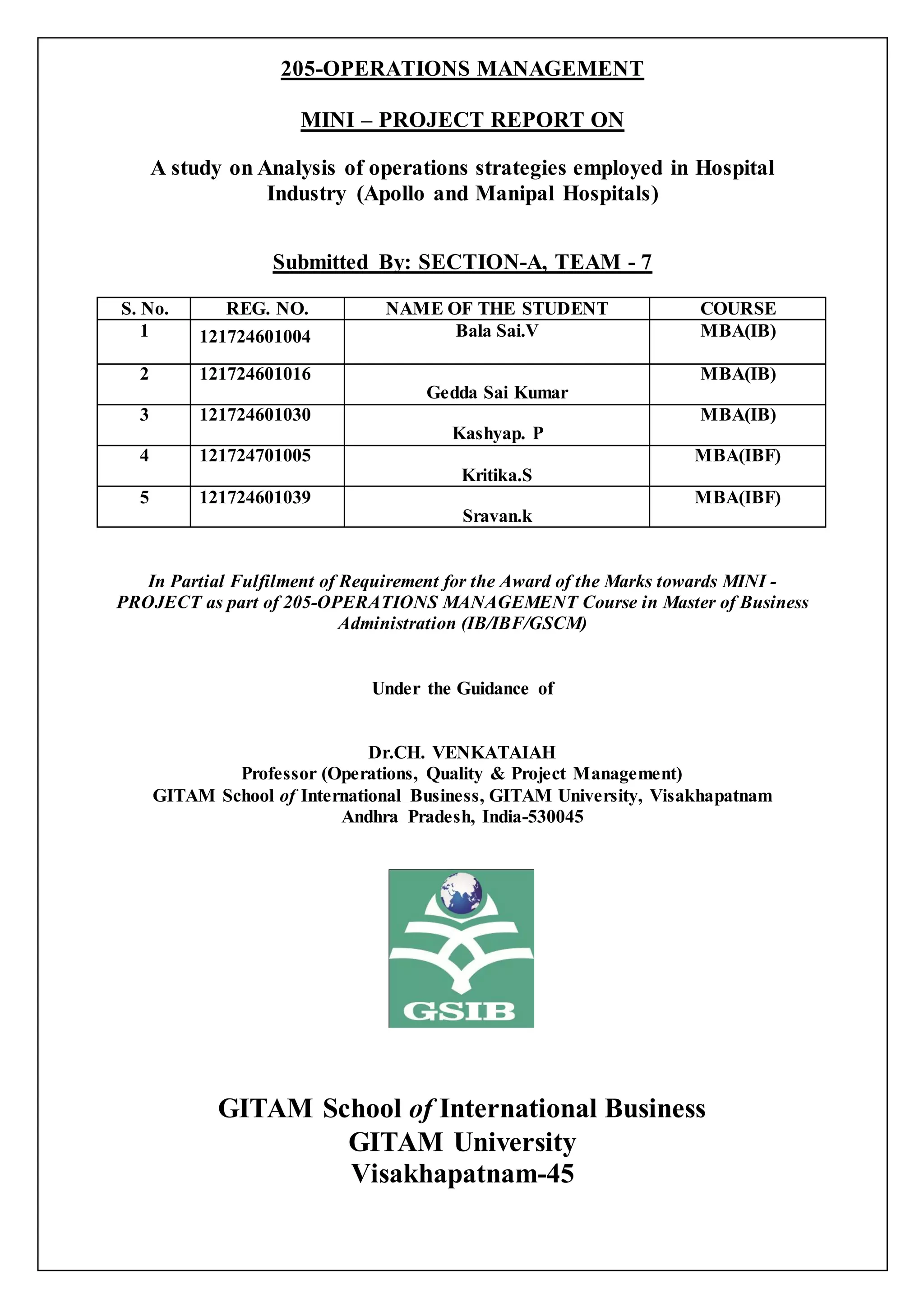 OPERATIONAL MANAGEMENT IN HOSPITALS | PDF