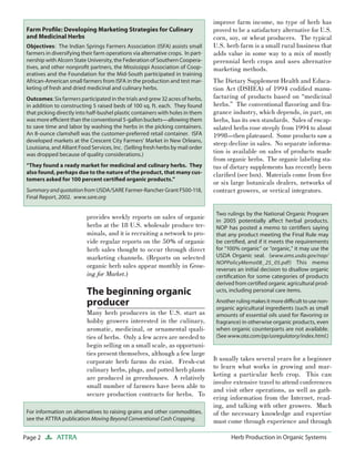 Herb Production in Organic Systems | PDF