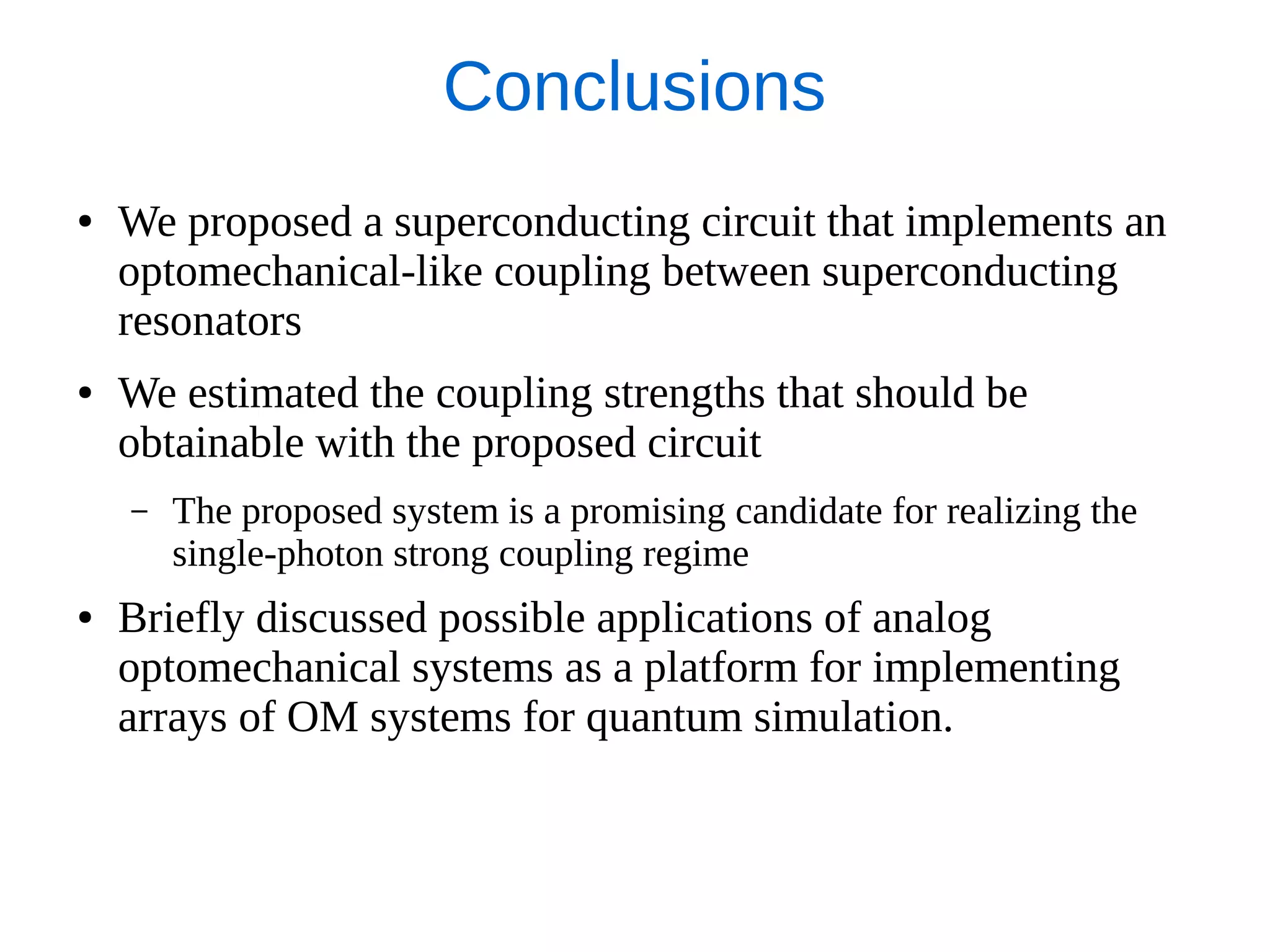 Optomechanical analog in superconducting circuits | ODP