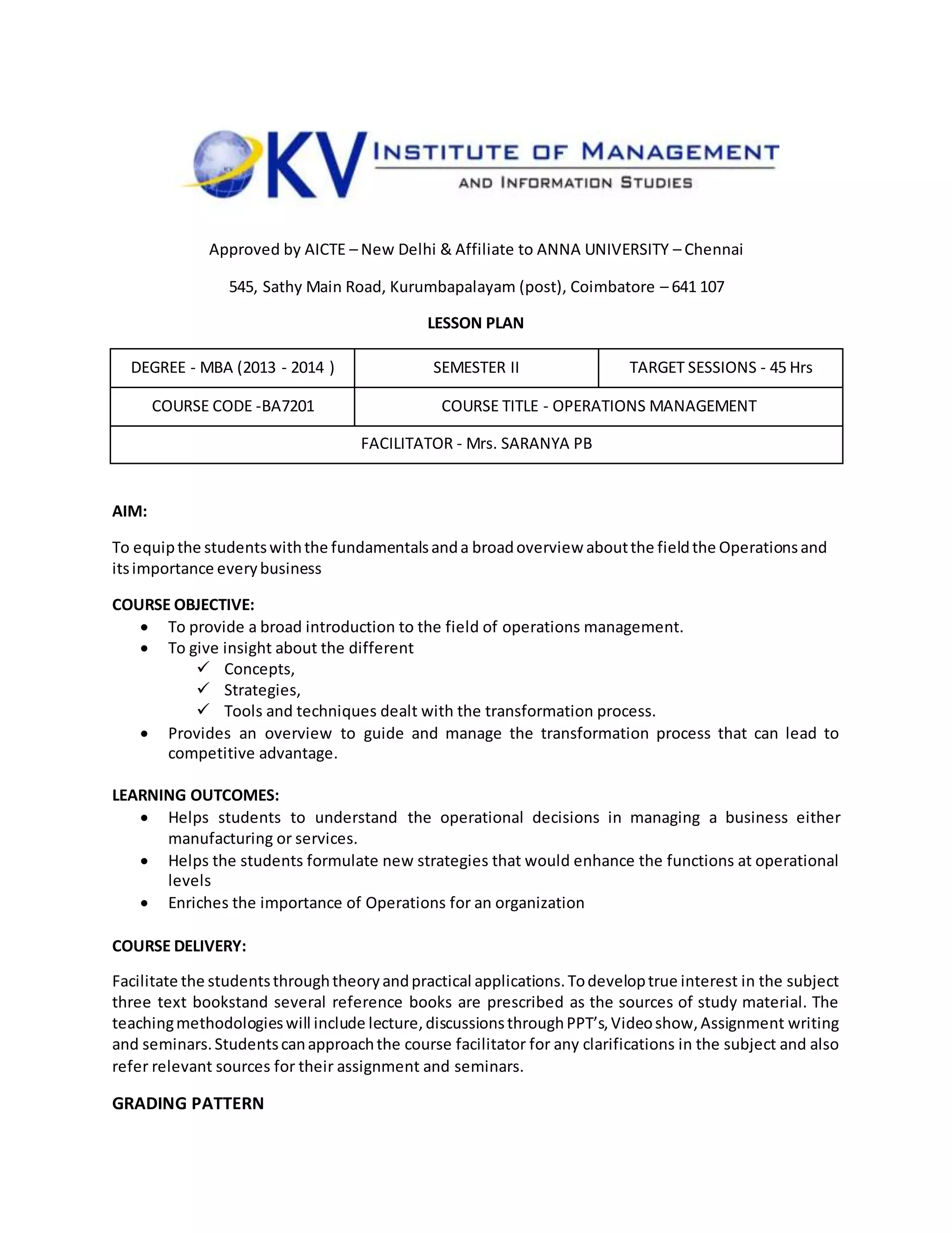 Om lesson plan | PDF