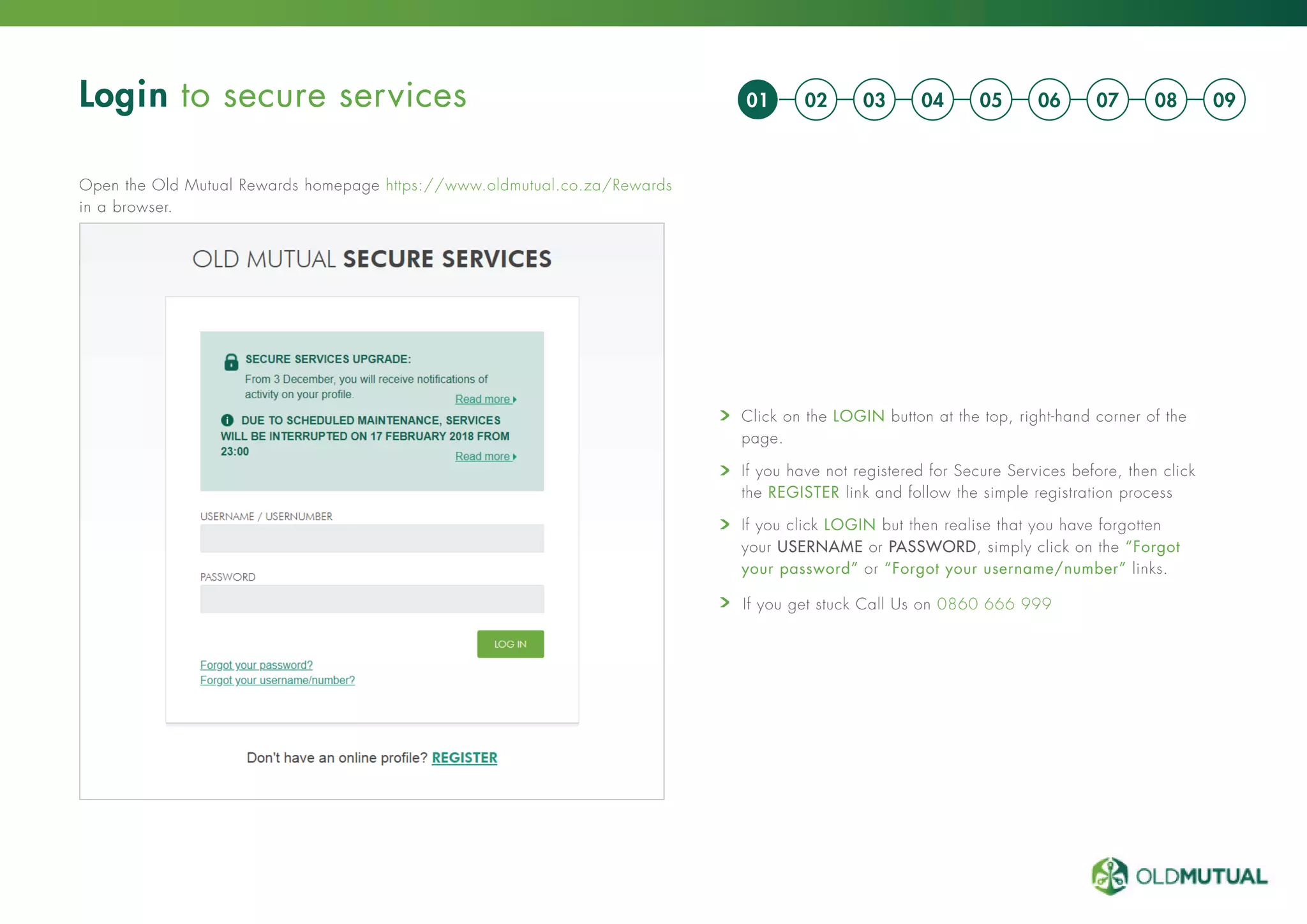 Old Mutual Rewards: Registration process updated | PDF