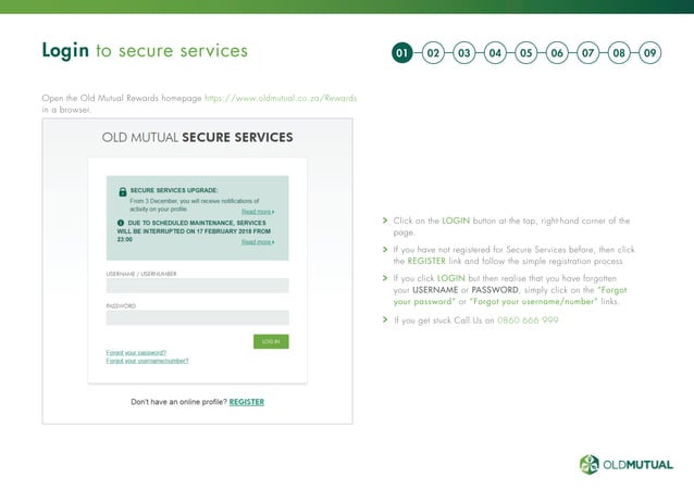 Old Mutual Rewards: Registration process updated | PDF