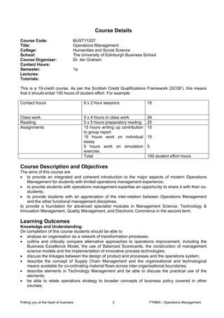 Operations Management | PDF | Educational Assessment | Education