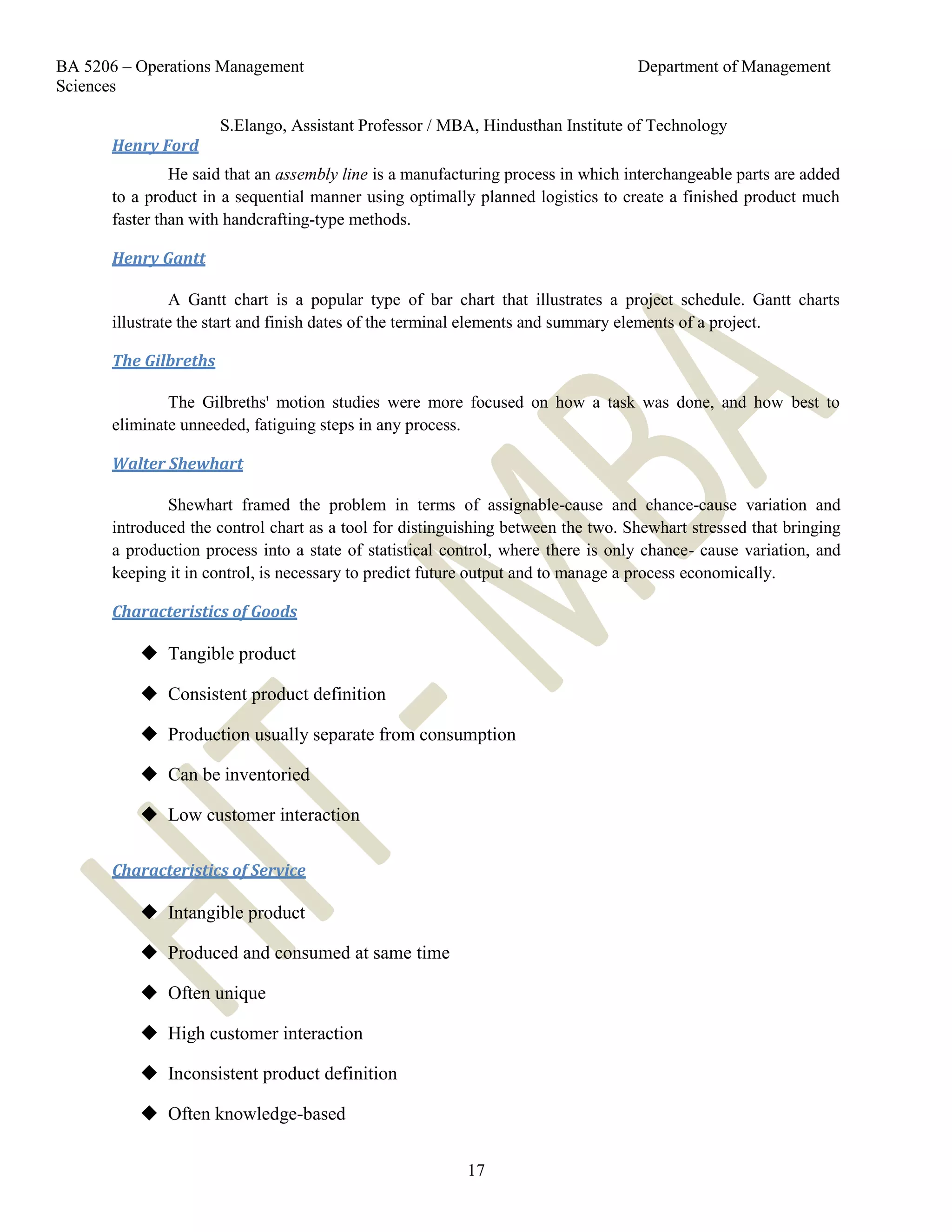 Operation Management unit - I Materials | PDF | Business | Business and Finance