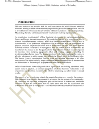 Operation Management unit - I Materials | PDF | Business | Business and ...