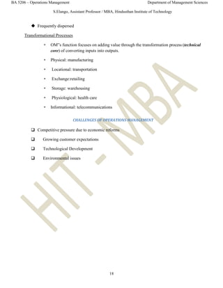 Operation Management unit - I Materials | PDF | Business | Business and Finance