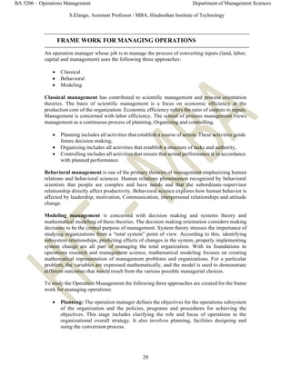 Operation Management unit - I Materials | PDF | Business | Business and Finance