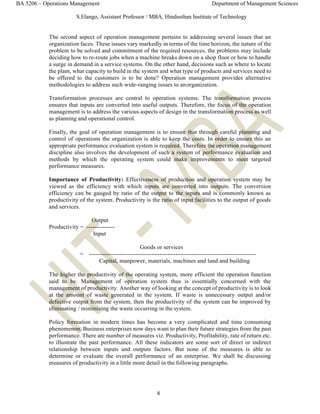 Operation Management unit - I Materials | PDF | Business | Business and ...