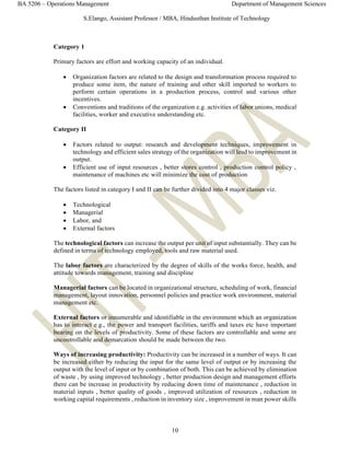 Operation Management unit - I Materials | PDF | Business | Business and ...