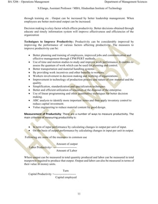 Operation Management unit - I Materials | PDF | Business | Business and ...