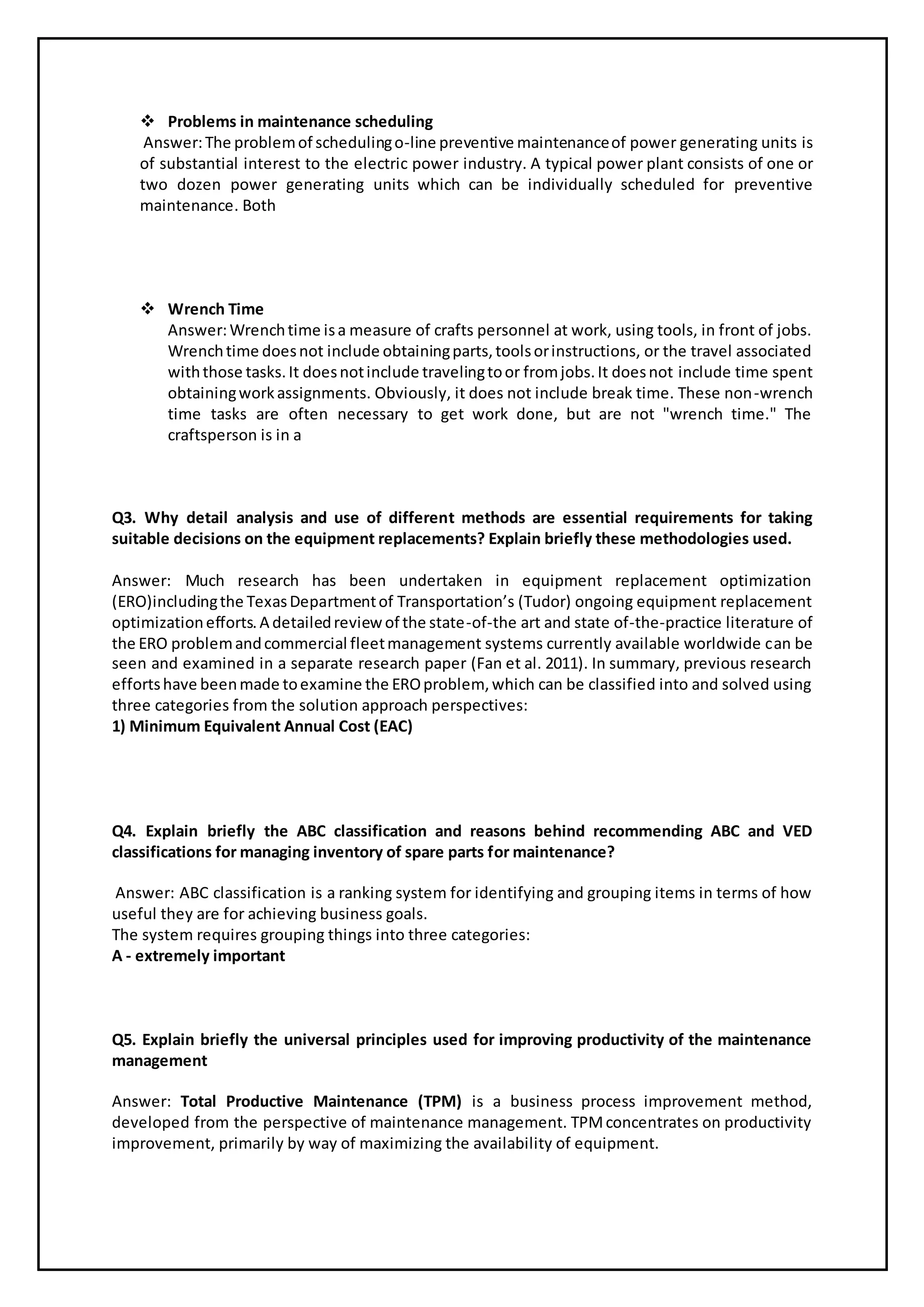 Om0015 maintenance management | DOCX