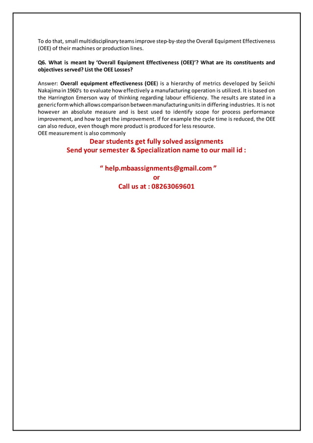 Om0015 maintenance management | DOCX | Business | Business and Finance