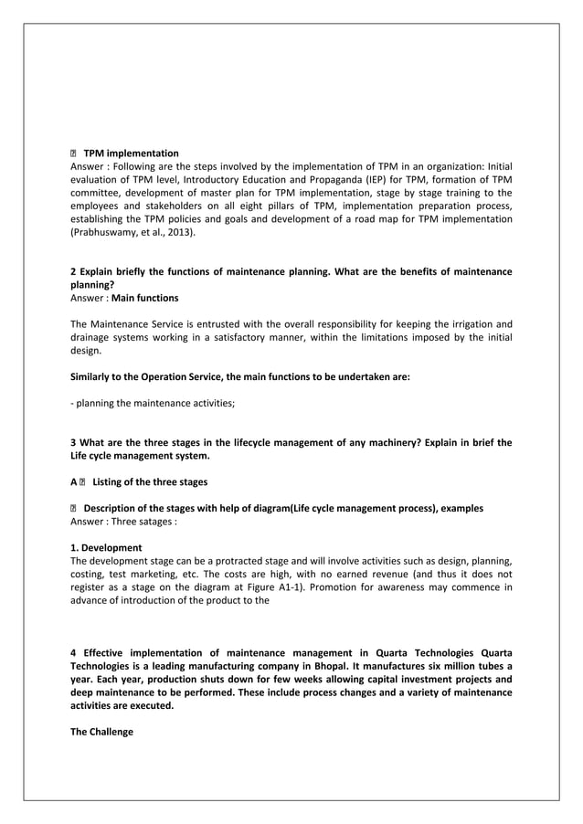 Om0015 – maintenance management | PDF