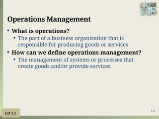 PRESENTATION ON OPERATIONA MANAGEMENT 11 | PPTX