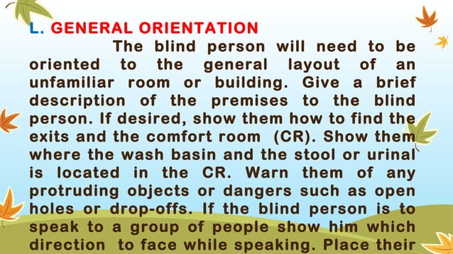 ORIENTATION AND MOBILITY FOR BLIND PERSON | PPT