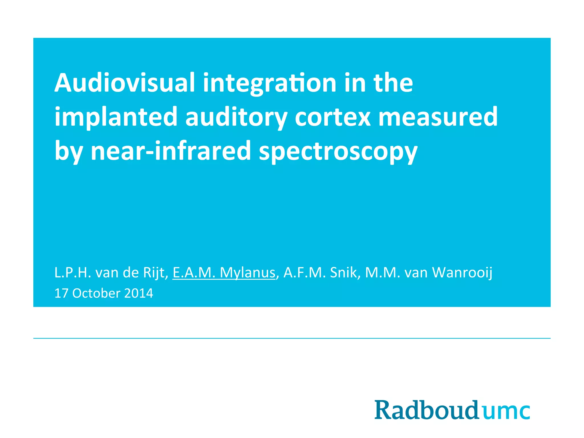 Audiovisual integration in auditory cortex of CI users measured by ...