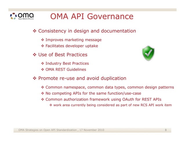 OMA Strategy on Open API Standardization | PPT