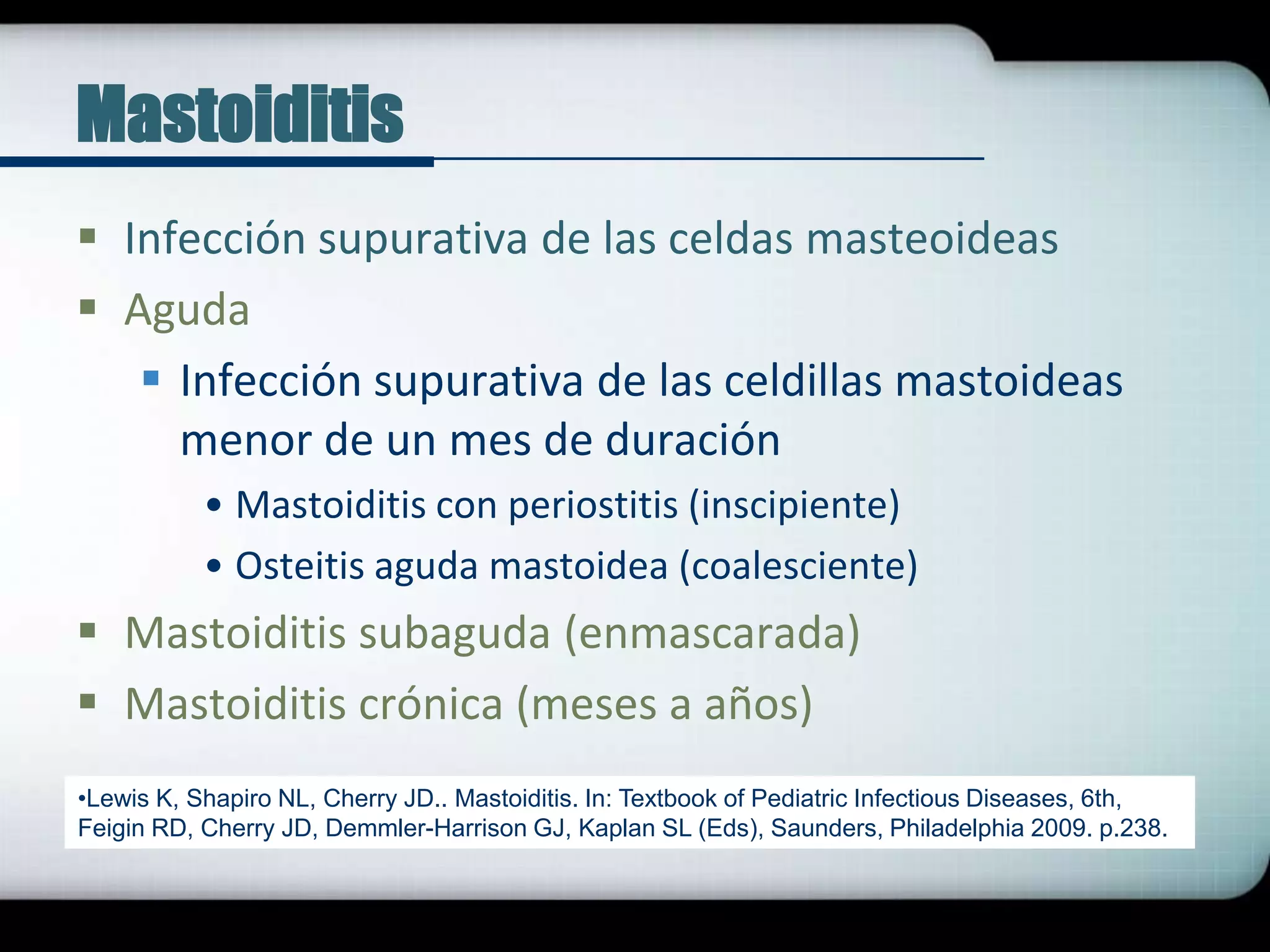 Otitis media aguda, mastoiditis, sinusitis | PPTX | Ear, Nose and ...