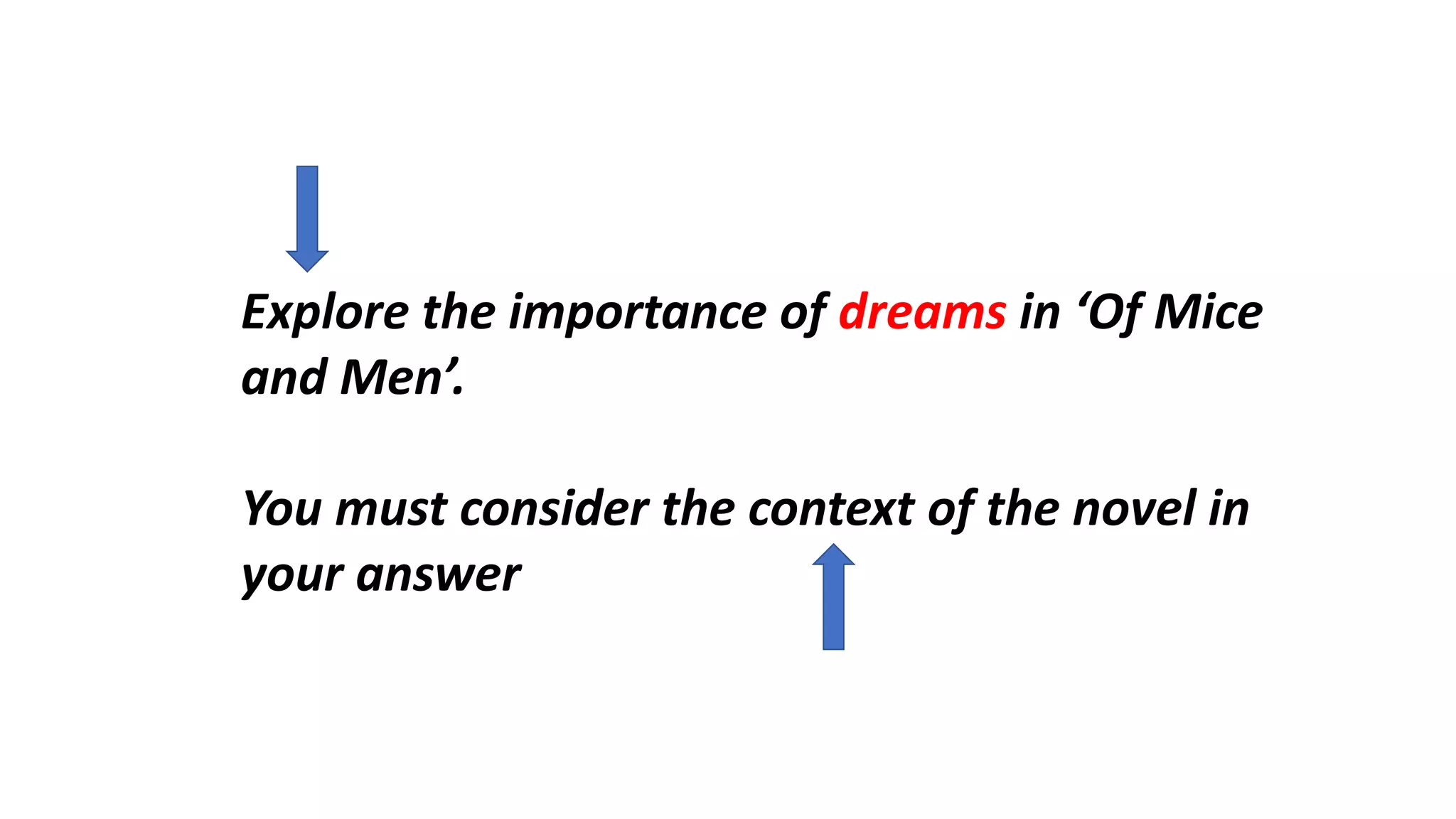 'Of Mice and Men' IGCSE exam task intro | PPTX