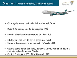 Oman air presentazione prodotto | PPT