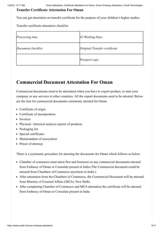 Oman Attestation, Certificate Attestation for Oman, Oman Embassy ...
